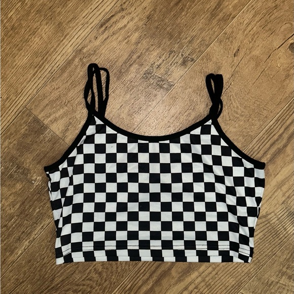 Tops | Shein Black And White Checkered Shirt | Poshmark